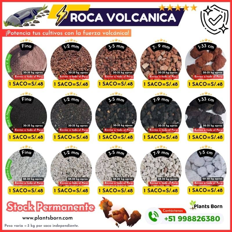 Roca Volcanica Negra, Roja y Pomez - INSUMOS